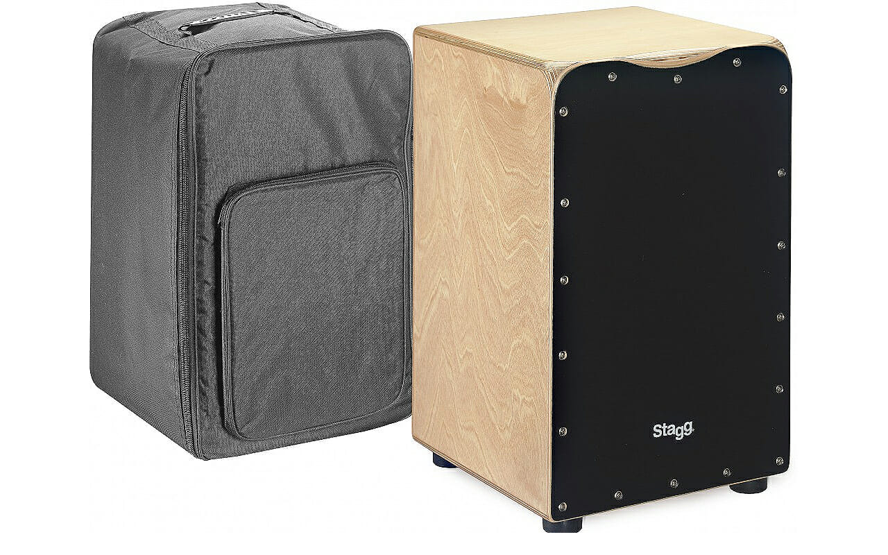 Stagg CAJ-50M BK - Black Cajon with Free Bag - Drum Central