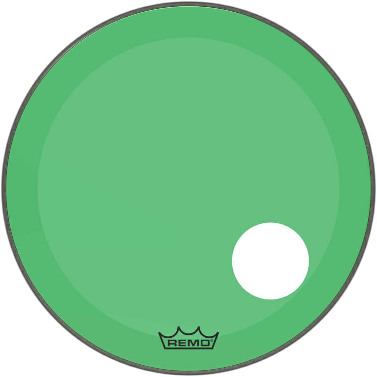 Remo 22" Powerstroke 3 Colortone Bass Drumhead - Green with 5" Offset ...