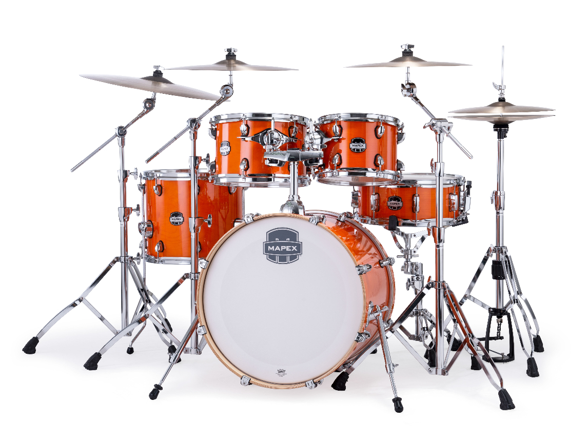 Mapex Mars Maple 5-Piece 22" Rock Shell Pack - Glossy Amber - Drum Central