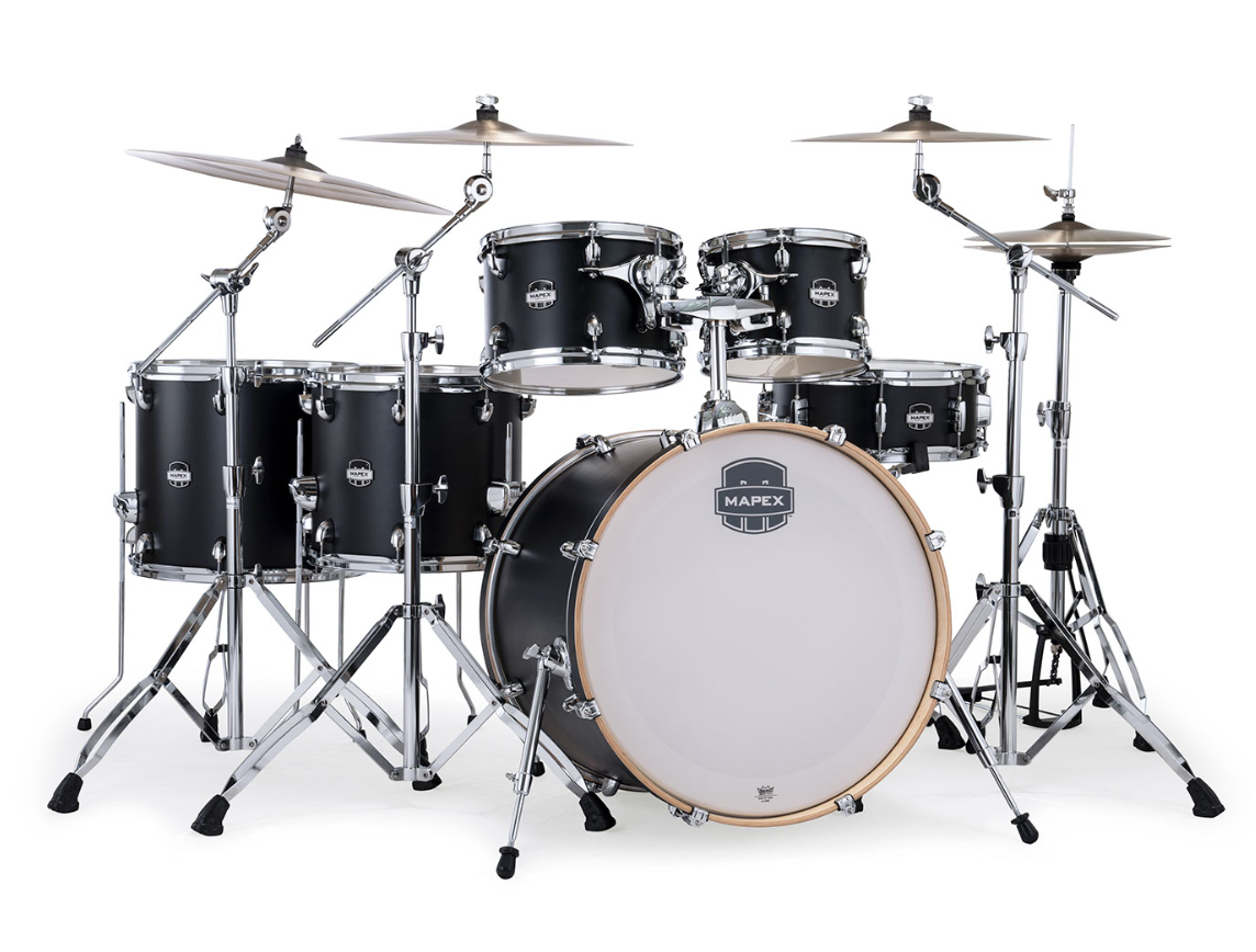 Mapex Mars Maple 6-Piece 22" Studioease Shell Pack - Matte Black