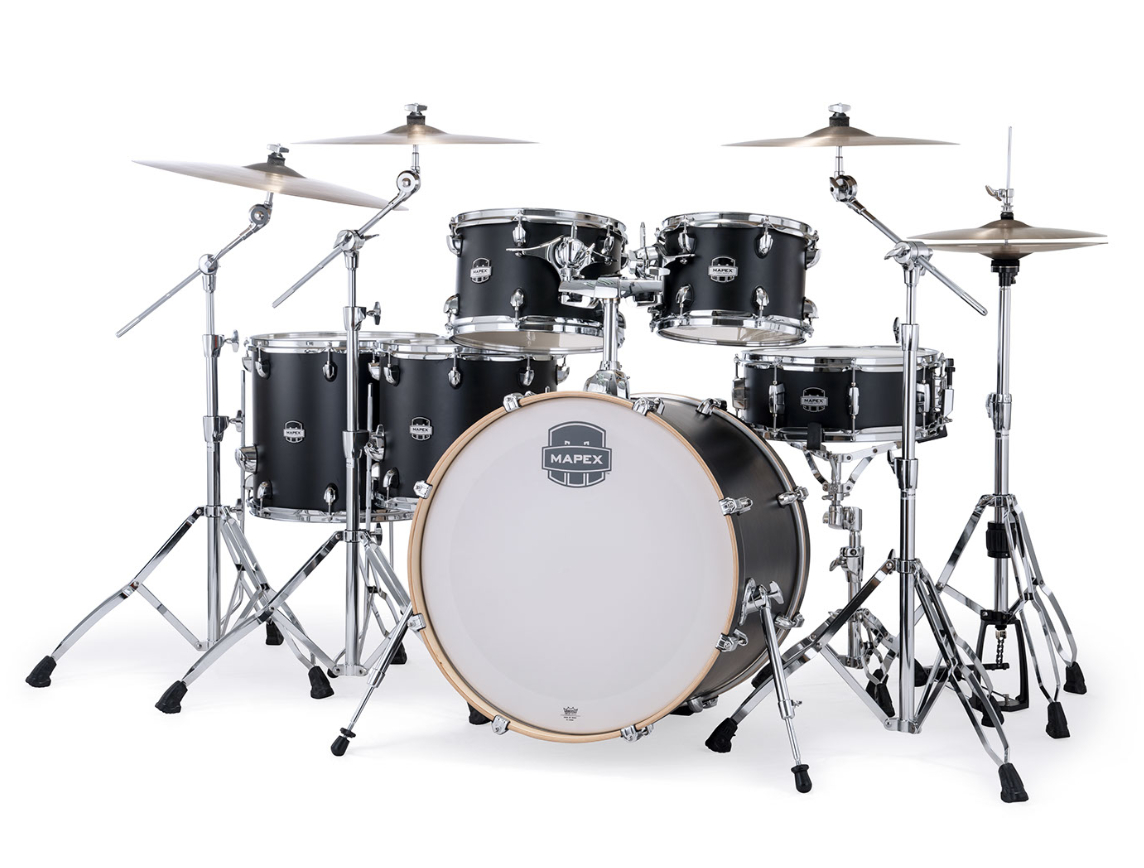 Mapex Mars Maple 6-Piece 22" Studioease Shell Pack - Matte Black