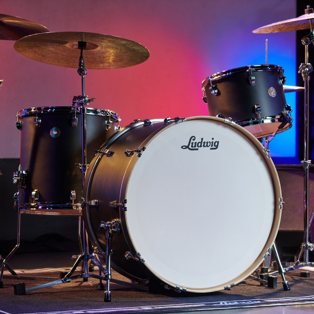 Ludwig Continental 24" 4 Piece Shell Pack - Black Lacquer - Drum Central